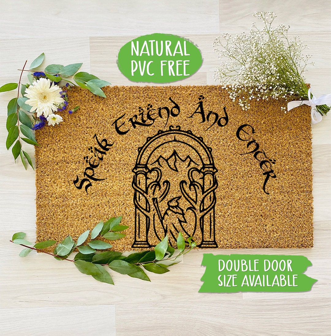 Speak Friend and Enter Doormat, Geek Nerd Funny Doormat, Welcome Mat ...