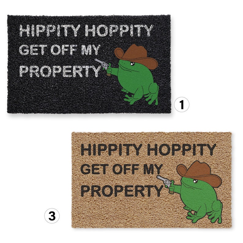 Hippity Hoppity Get off My Property Doormat Go Away Leave Welcome Mat ...