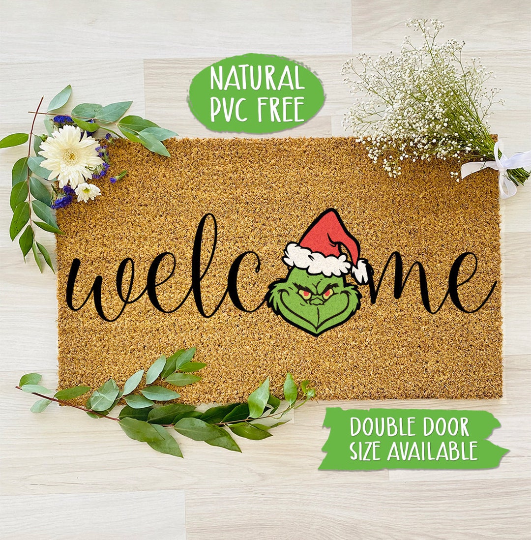 Welcome the Grinch Doormat, Merry Grinchmas Christmas Doormat, Funny ...