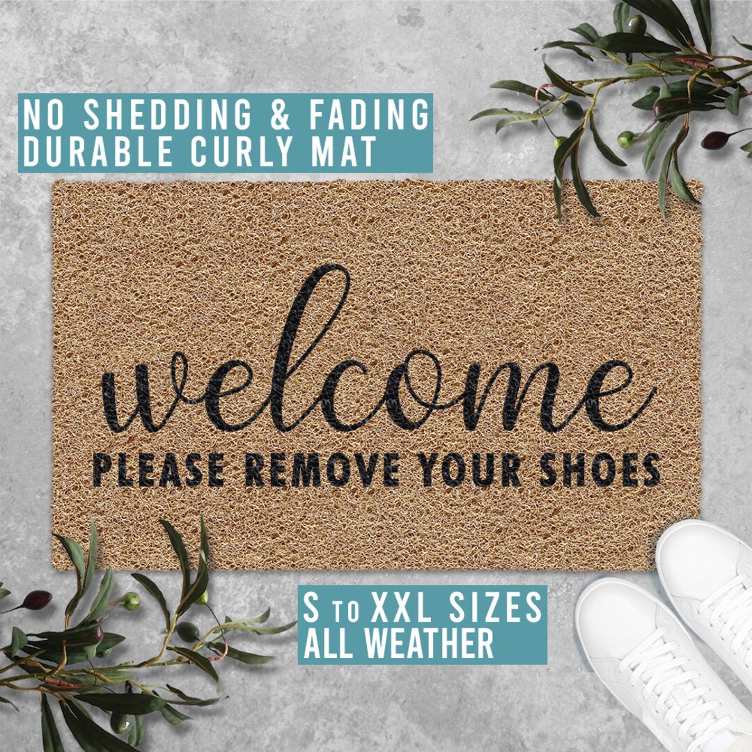 Welcome Please Remove Your Shoes Doormat Shoes off Welcome Mat Funny ...