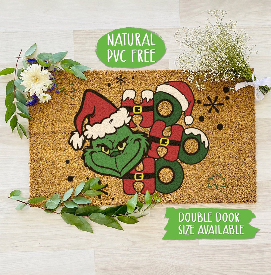 Grinch Doormat, Merry Grinchmas Christmas Doormat, Funny Welcome Mat ...