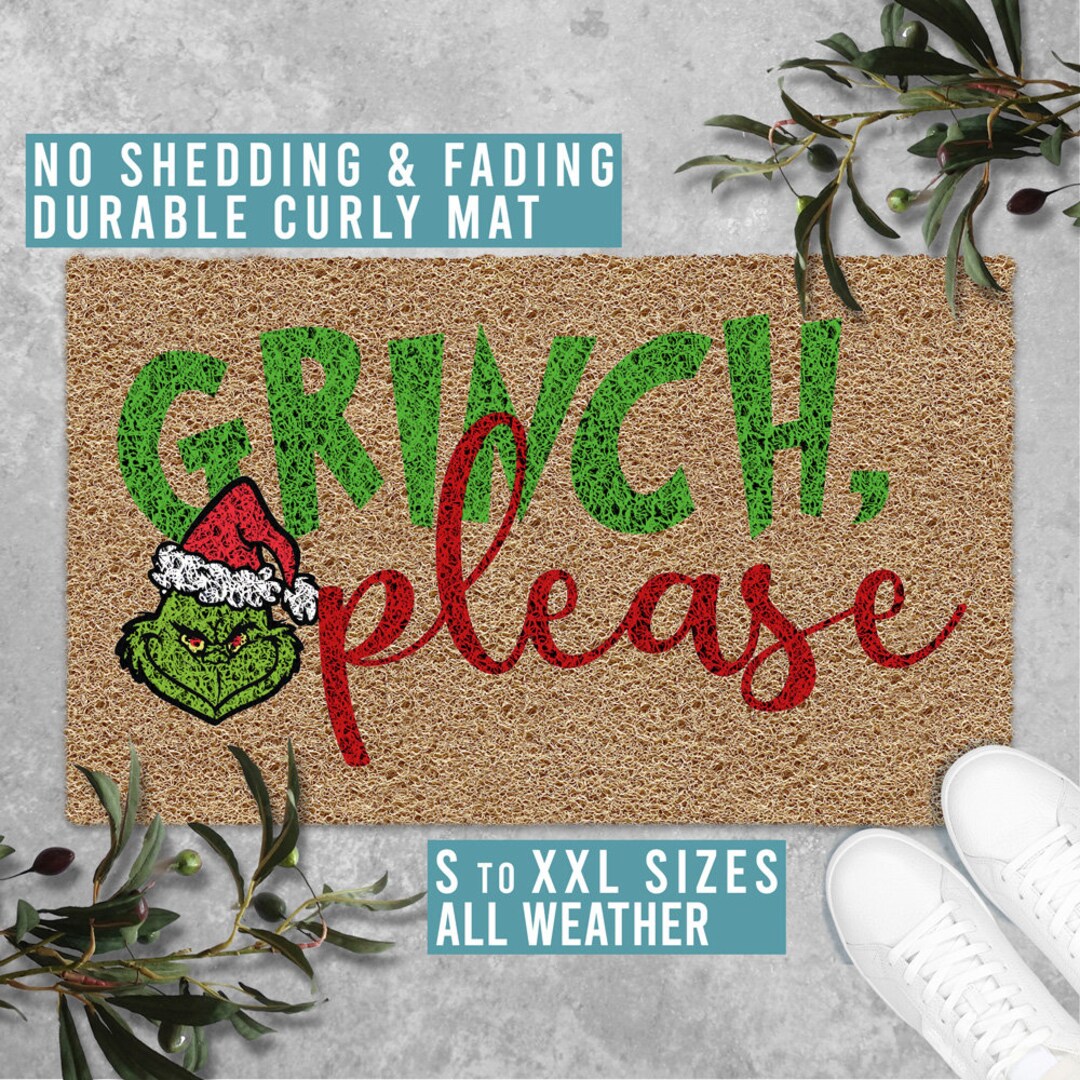 Grinch Please Doormat, Merry Grinchmas Christmas Doormat, Funny Welcome ...