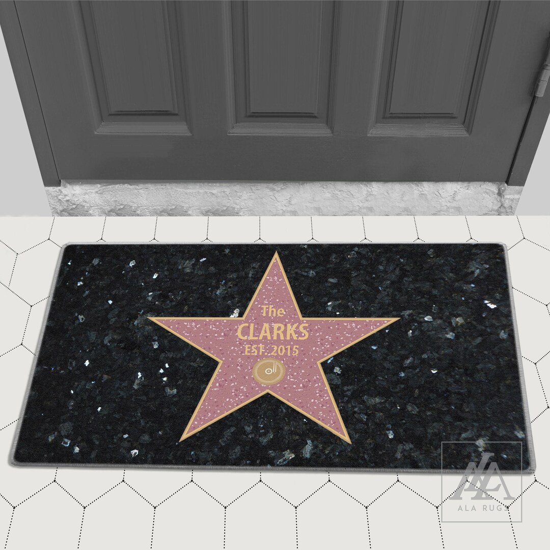 Custom Doormat Hollywood Walk of Fame Indoor Doormat Welcome Mat Custom ...