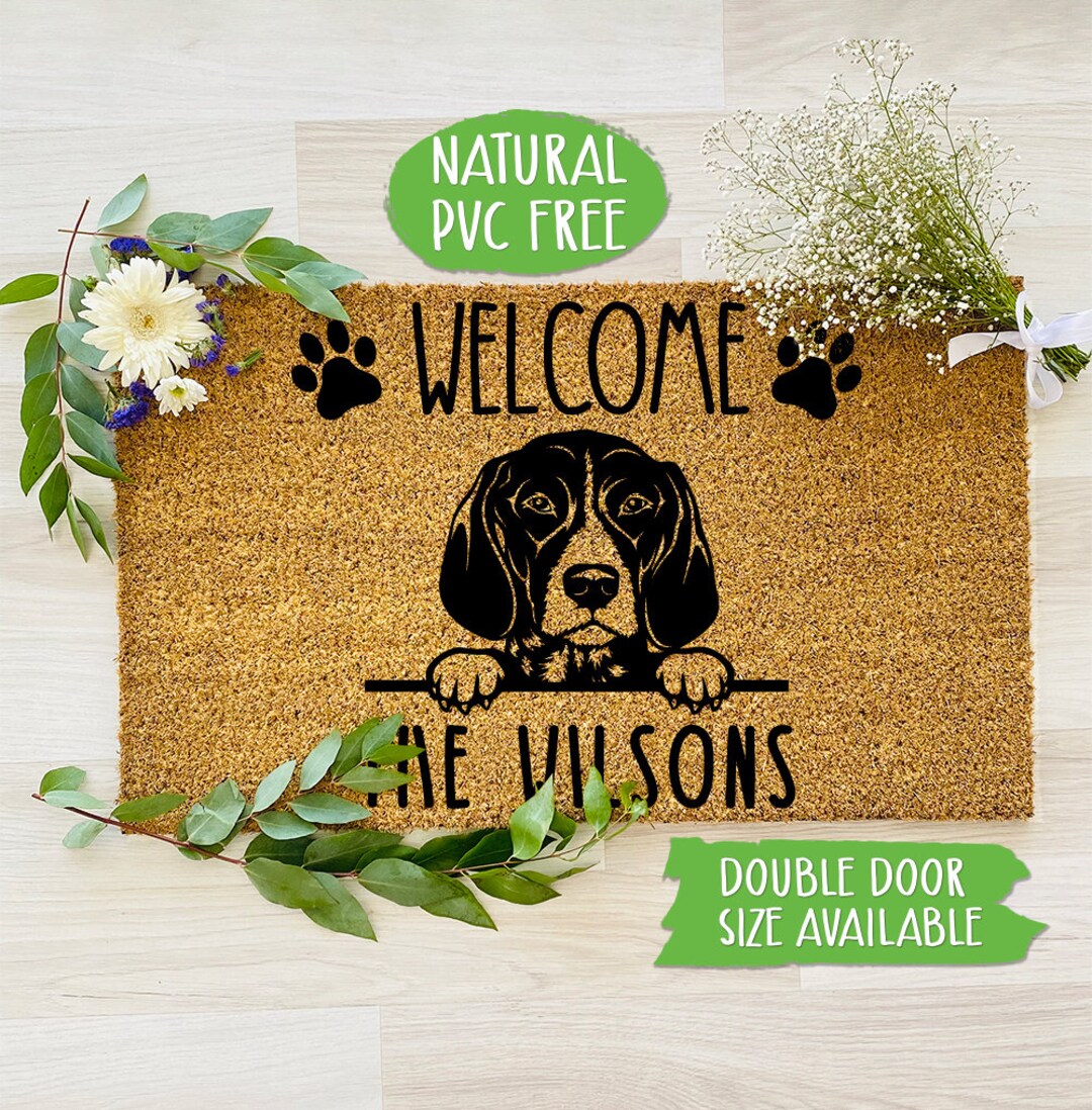 Welcome German Shorthaired Pointer Paw Personalized Family Name Doormat ...