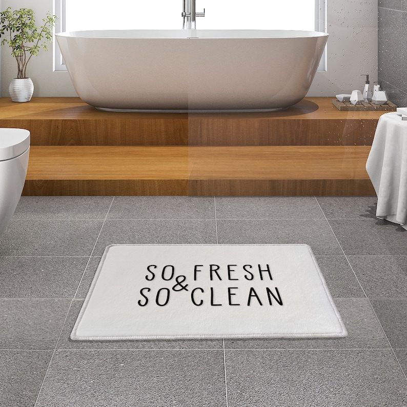 So Fresh & so Clean Funny Bath Mat Bathroom Rug Bathroom Decor | Etsy