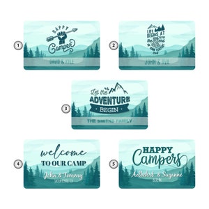 Happy Campers Doormat, Camping Mat, Camper Family Name Rug, Camping ...