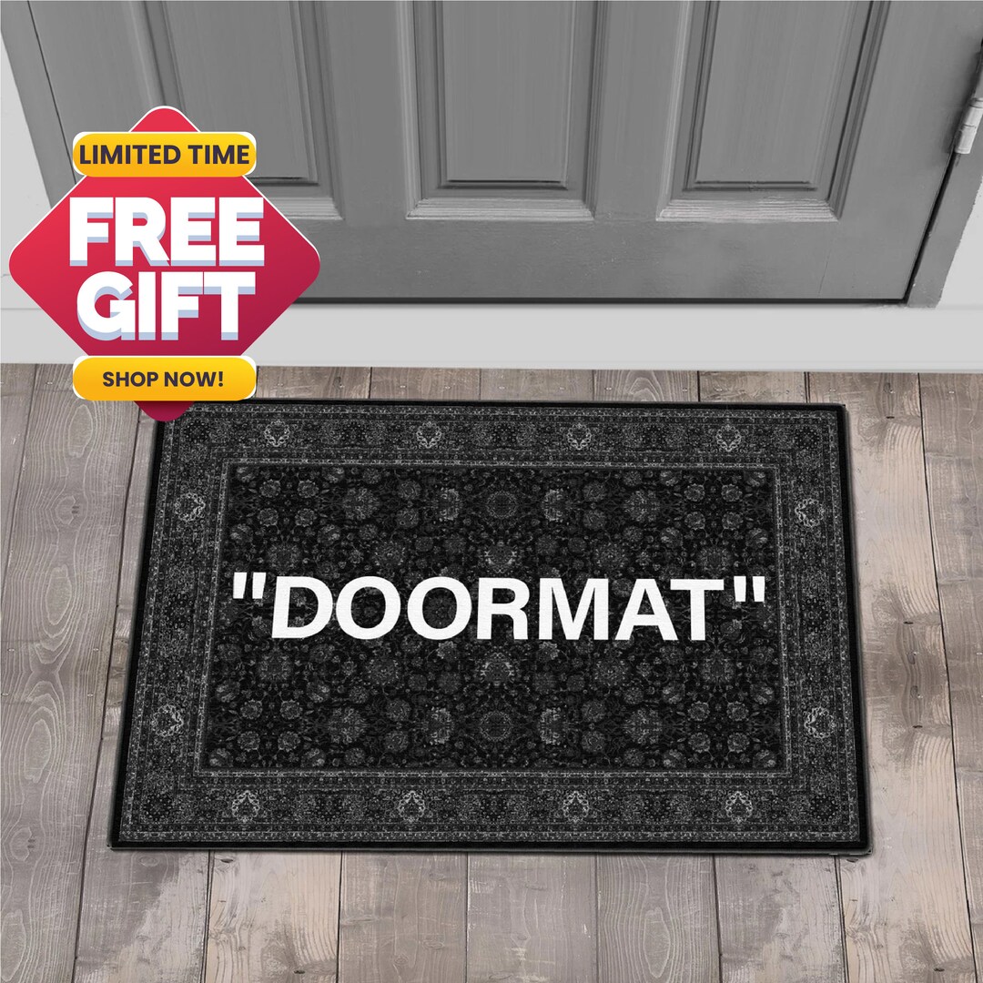 DOORMAT off Black White Indoor Doormat Welcome Mat - Etsy