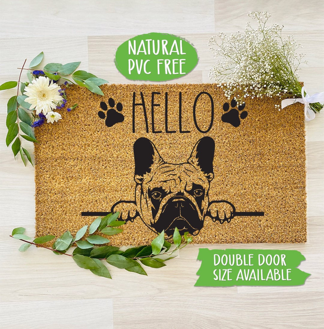 Hello French Bulldogs Paw Doormat Cat Dog Welcome Mat Funny Door Mat ...