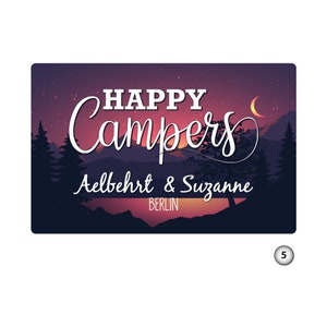 Happy Campers Doormat, Camping Mat, Camper Family Name Rug, Camping ...