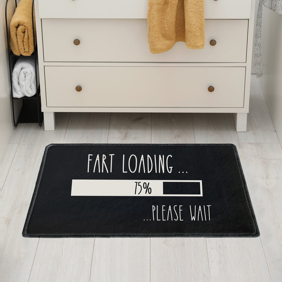Fart Loading Funny Bath Mat Fart Jokes Bathroom Rug Bathroom Decor Bath ...