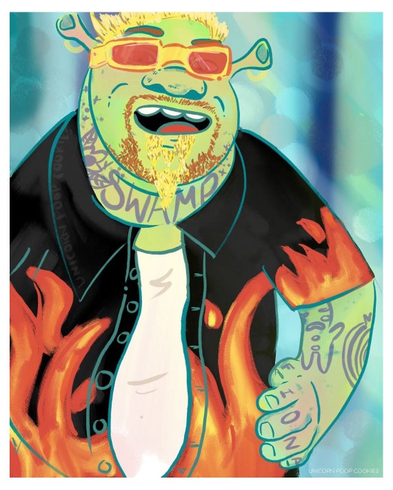 Shrek Guy Fieri Mashup Digital Print - Etsy