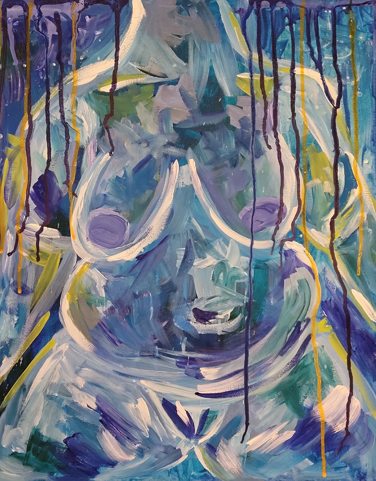 Blue Body Positivity Acrylic Painting - Etsy