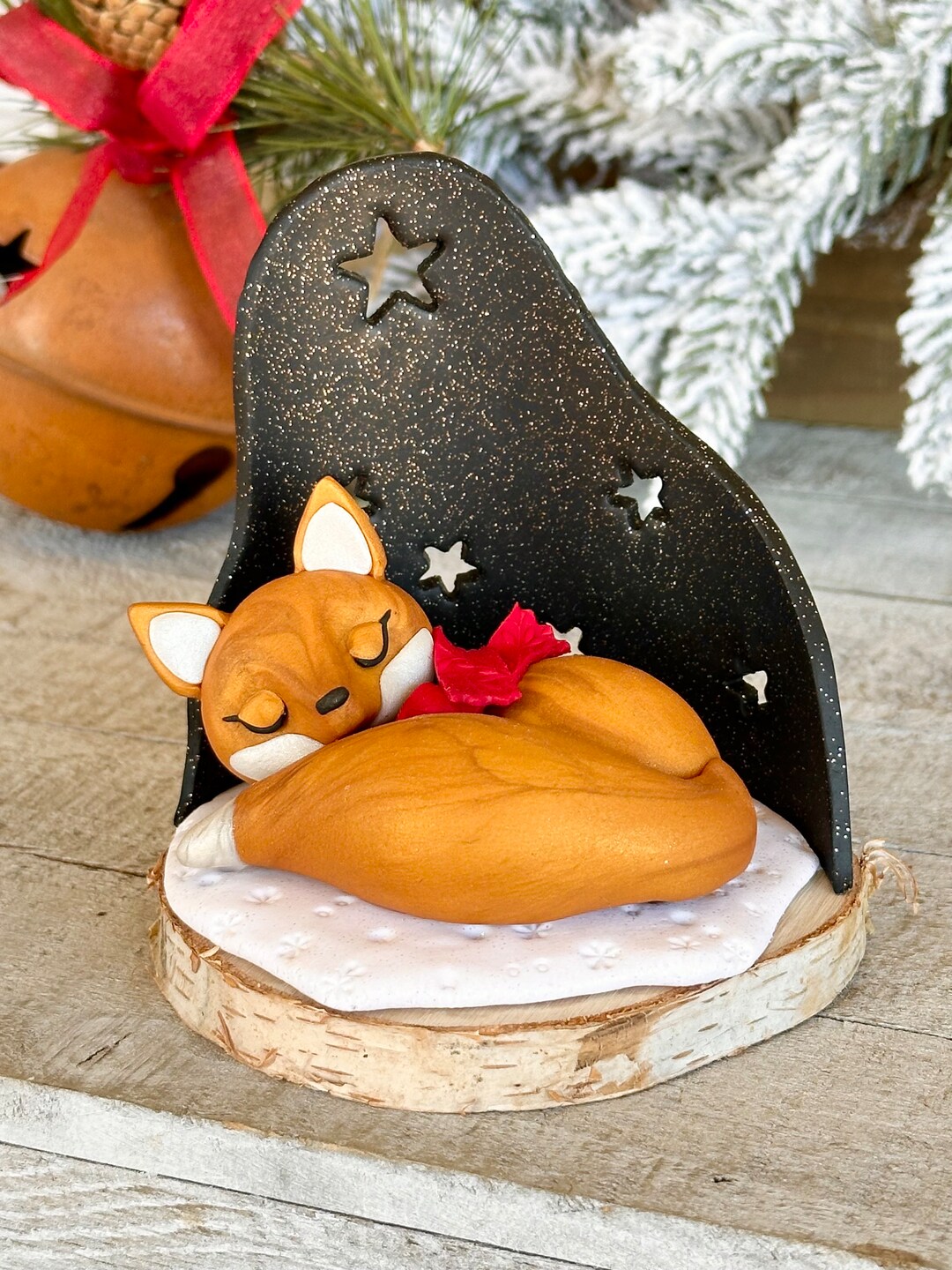 Sleeping Snow Fox Snow Fox Christmas Fox Winter Fox - Etsy