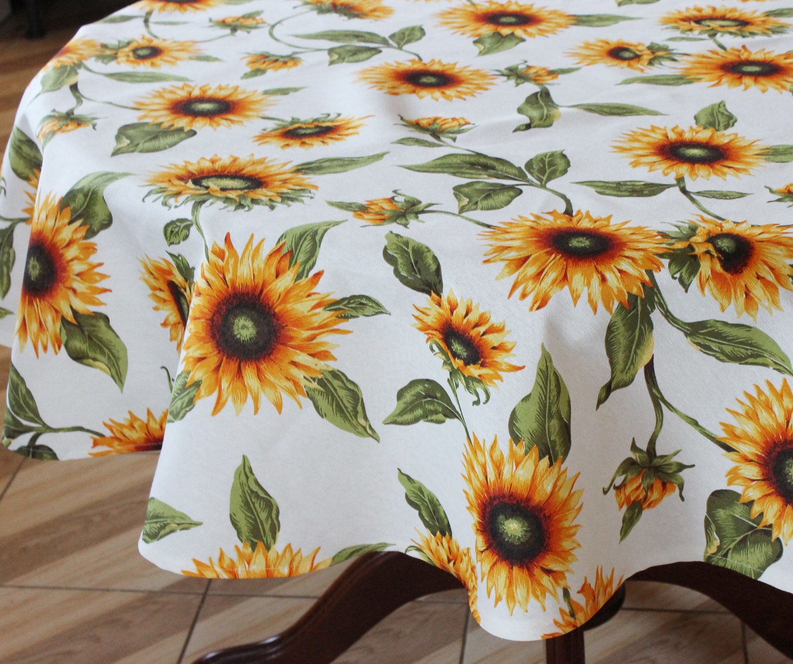 Tablecloth Round Sunflower Tablecloth Custom Tablecloth | Etsy