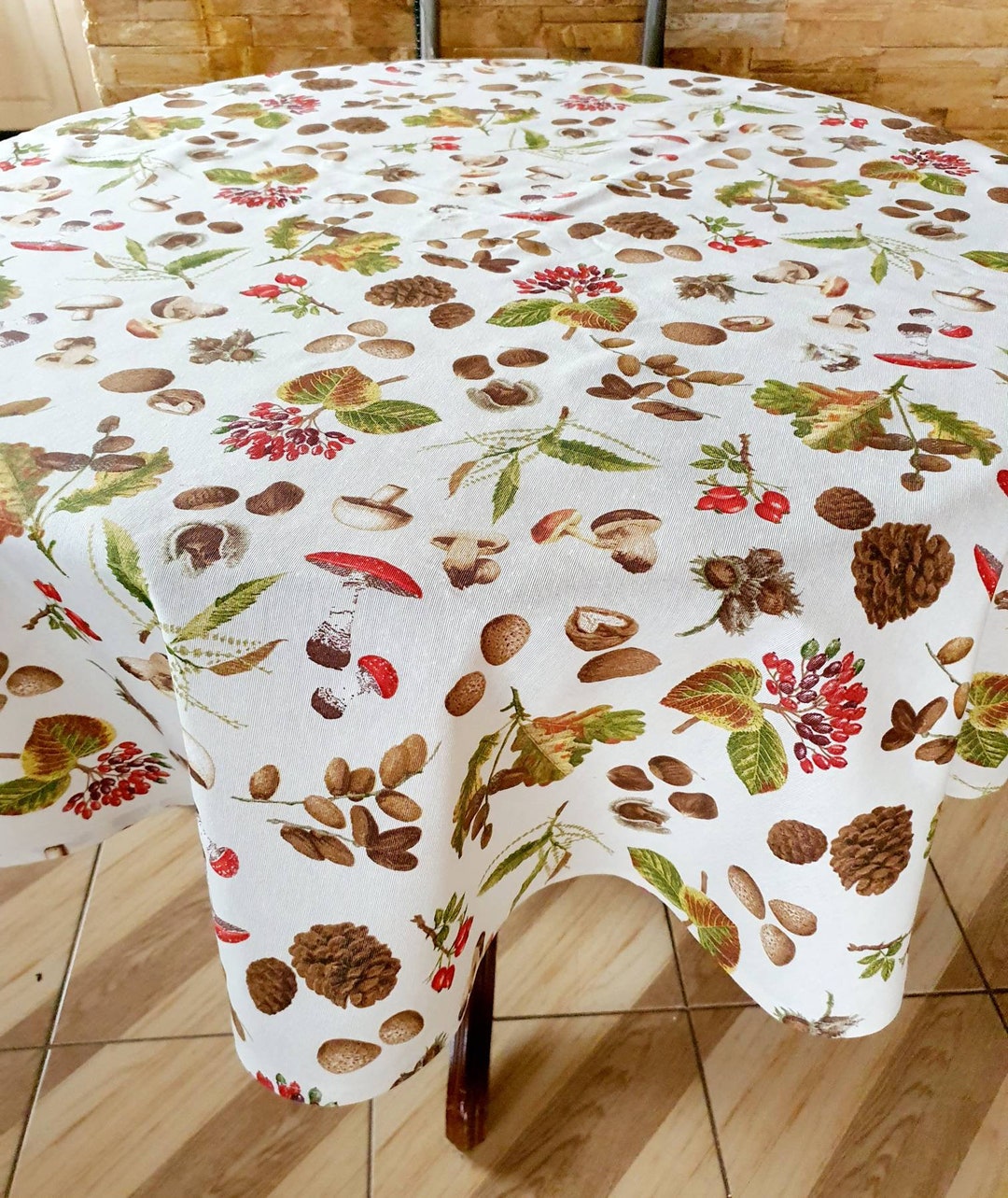 Cottagecore Tablecloth Mushrooms Tablecloth Cotton Tablecloth Fall ...
