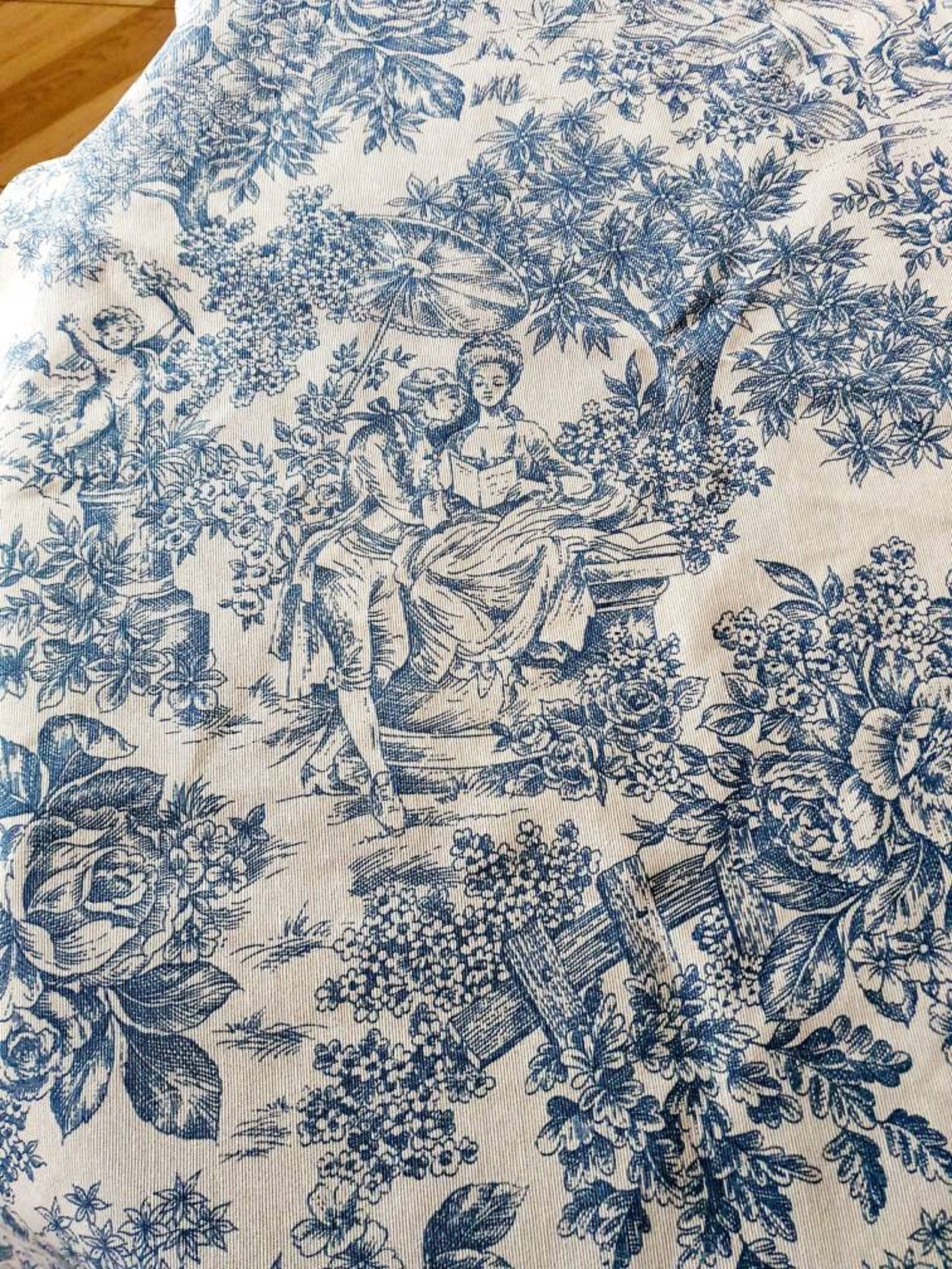 Toile Tablecloth Custom Tablecloth Blue Tablecloth - Etsy