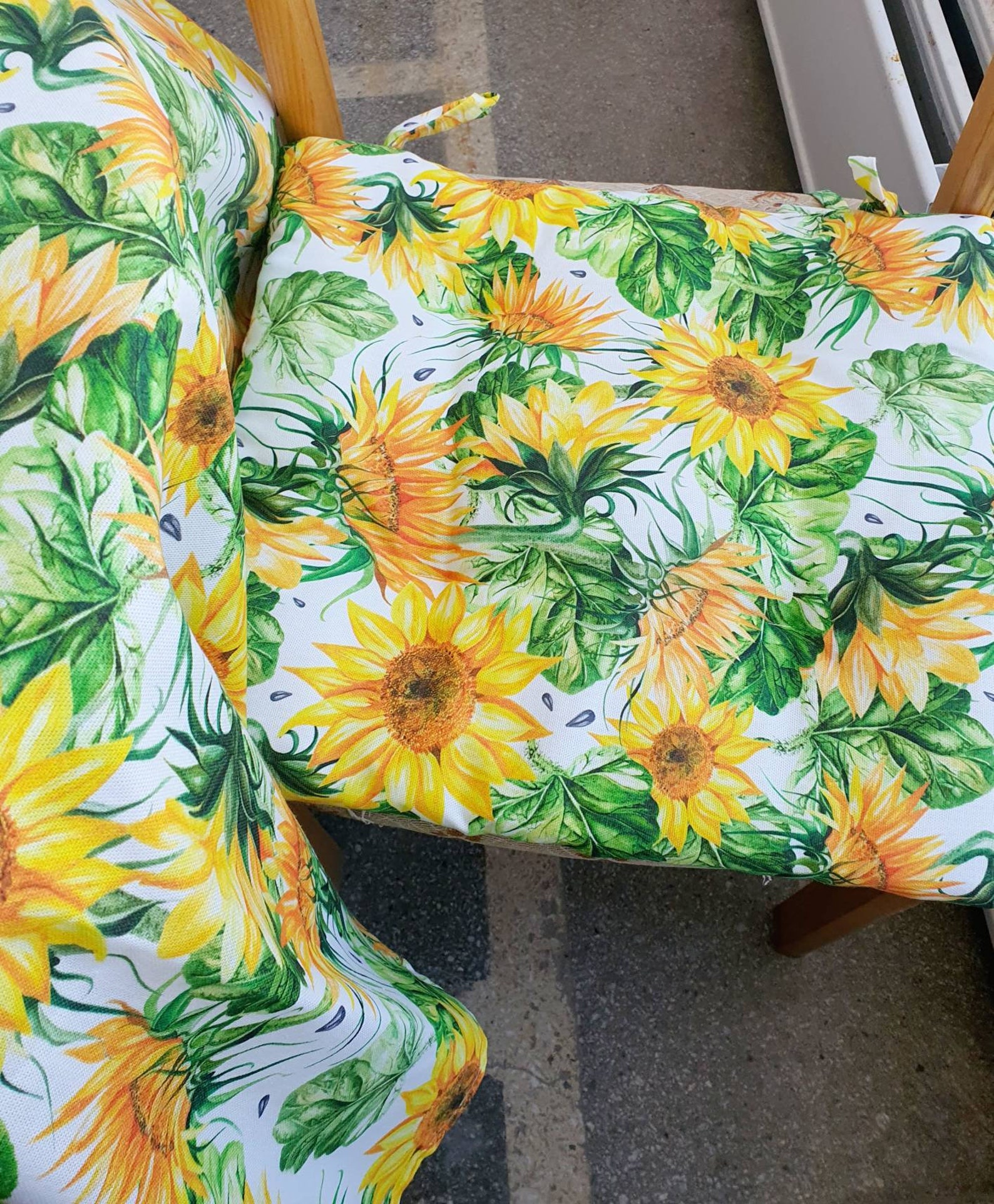 Dining Chair Pads With Ties Sunflower Chair Pads Floral Chair Pads ...