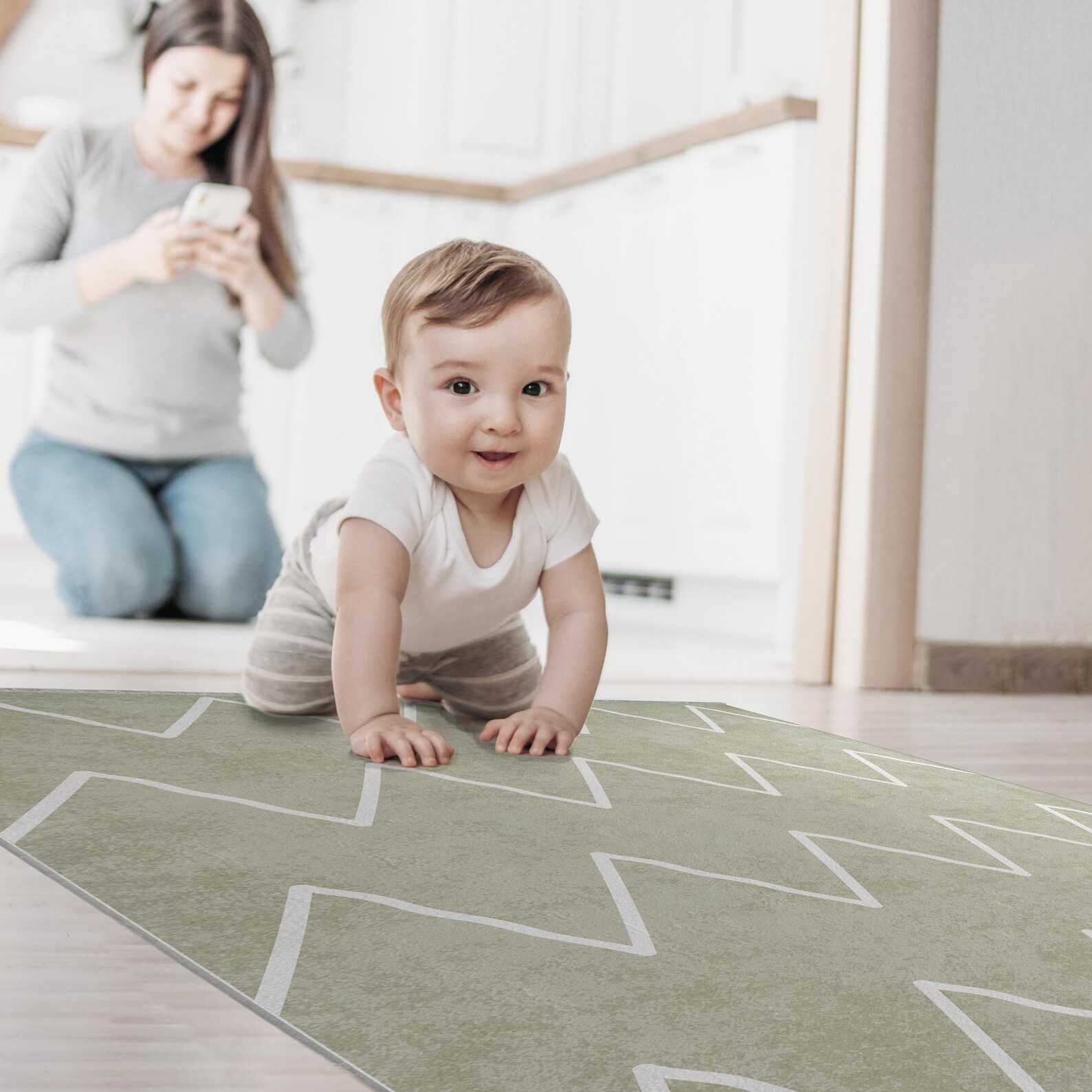 Nursery Rug Kids Boho Area Rug Runner Rug Girl Boy Gift Bedroom Rug ...