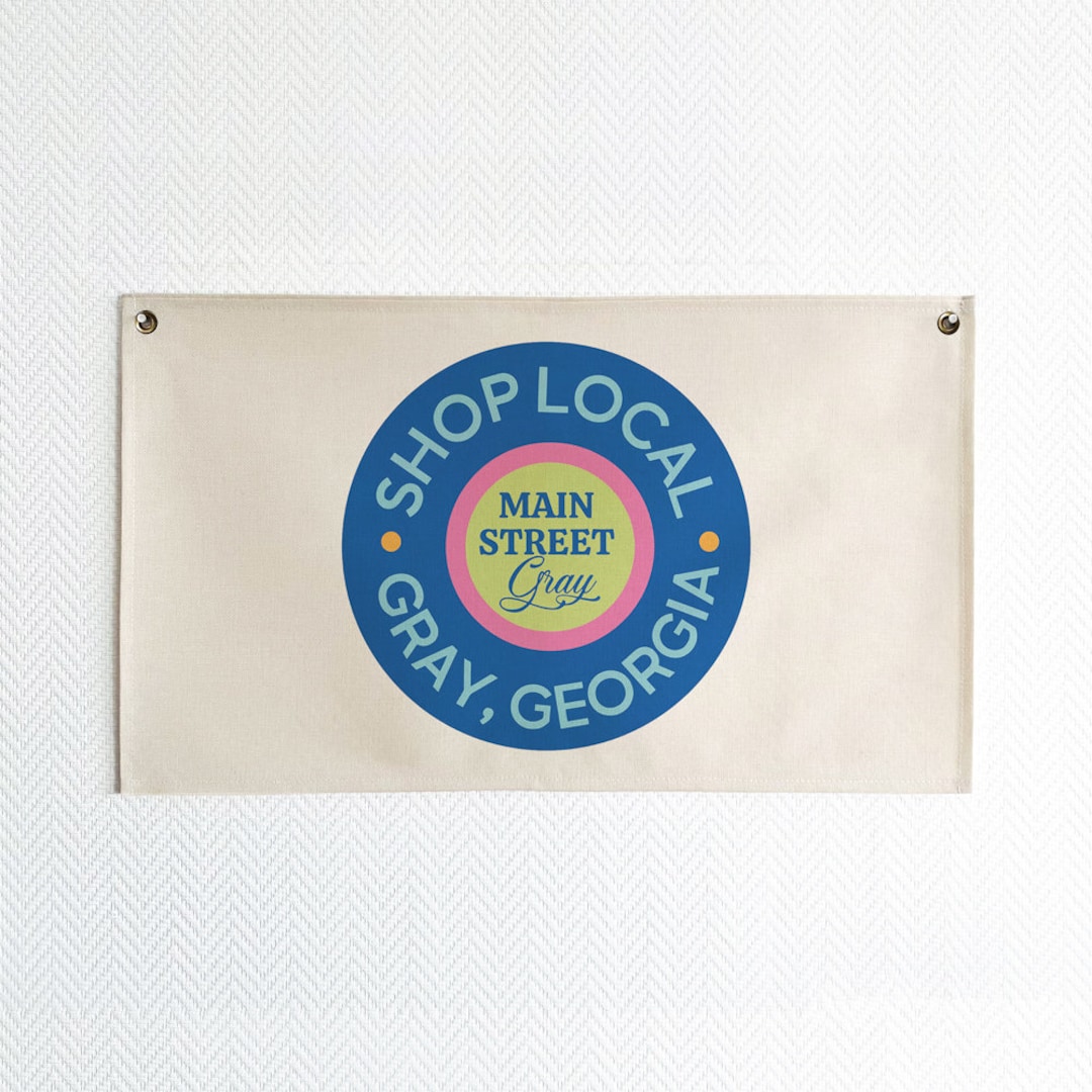 Logo Canvas Flag, Custom Logo Banner, Business Name Sign, Linen Look ...