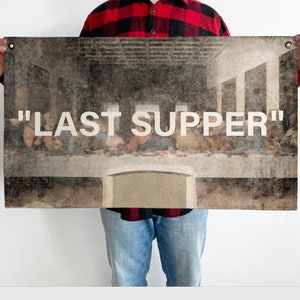 Last Supper Reproduction Canvas Banner, Leonardo Da Vinci Canvas Flag ...