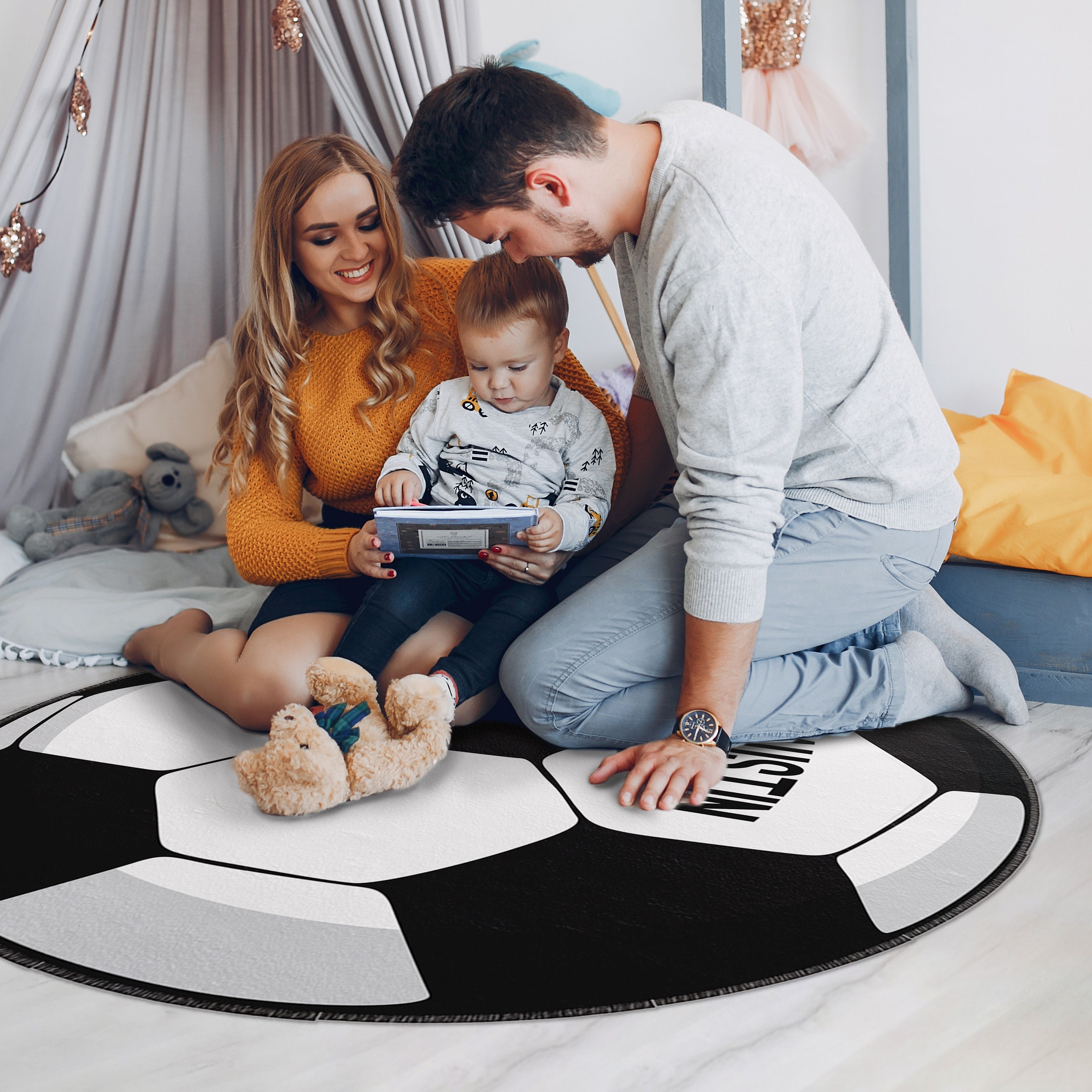 Personalized Soccer Ball Kid Rug Monogrammed Nursery Rug - Etsy