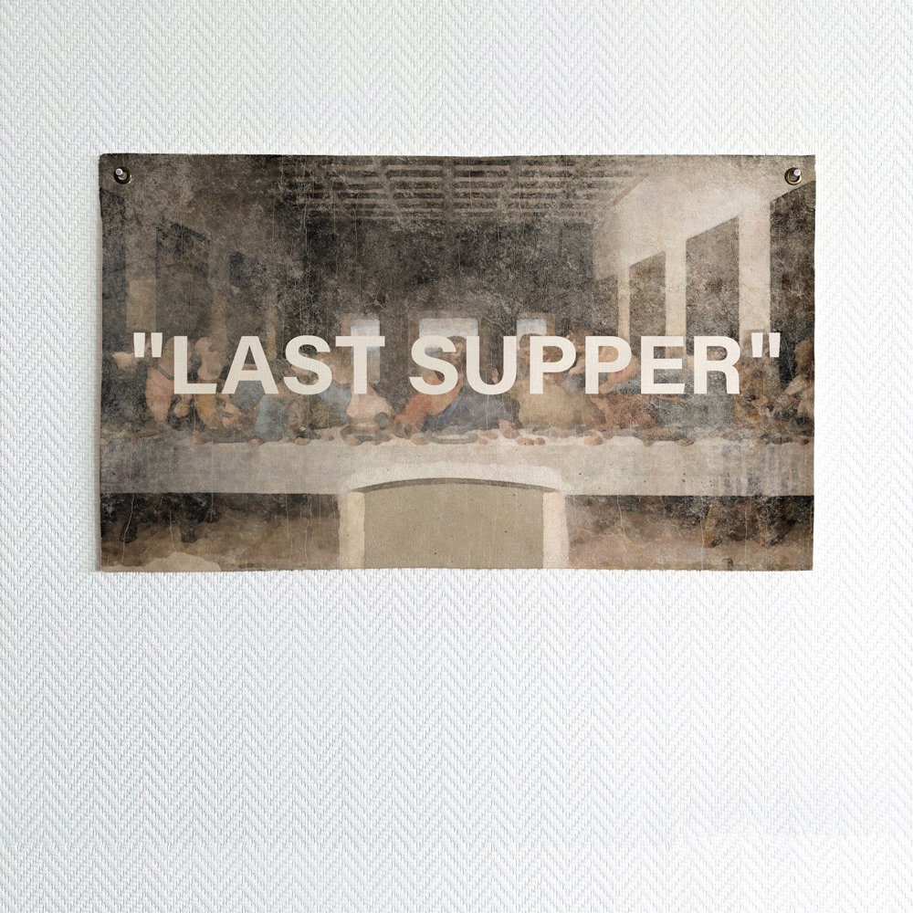 Last Supper Reproduction Canvas Banner, Leonardo Da Vinci Canvas Flag ...