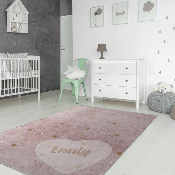 Personalized Nursery Rug Monogrammed Kids Boho Rug Stars Girl | Etsy