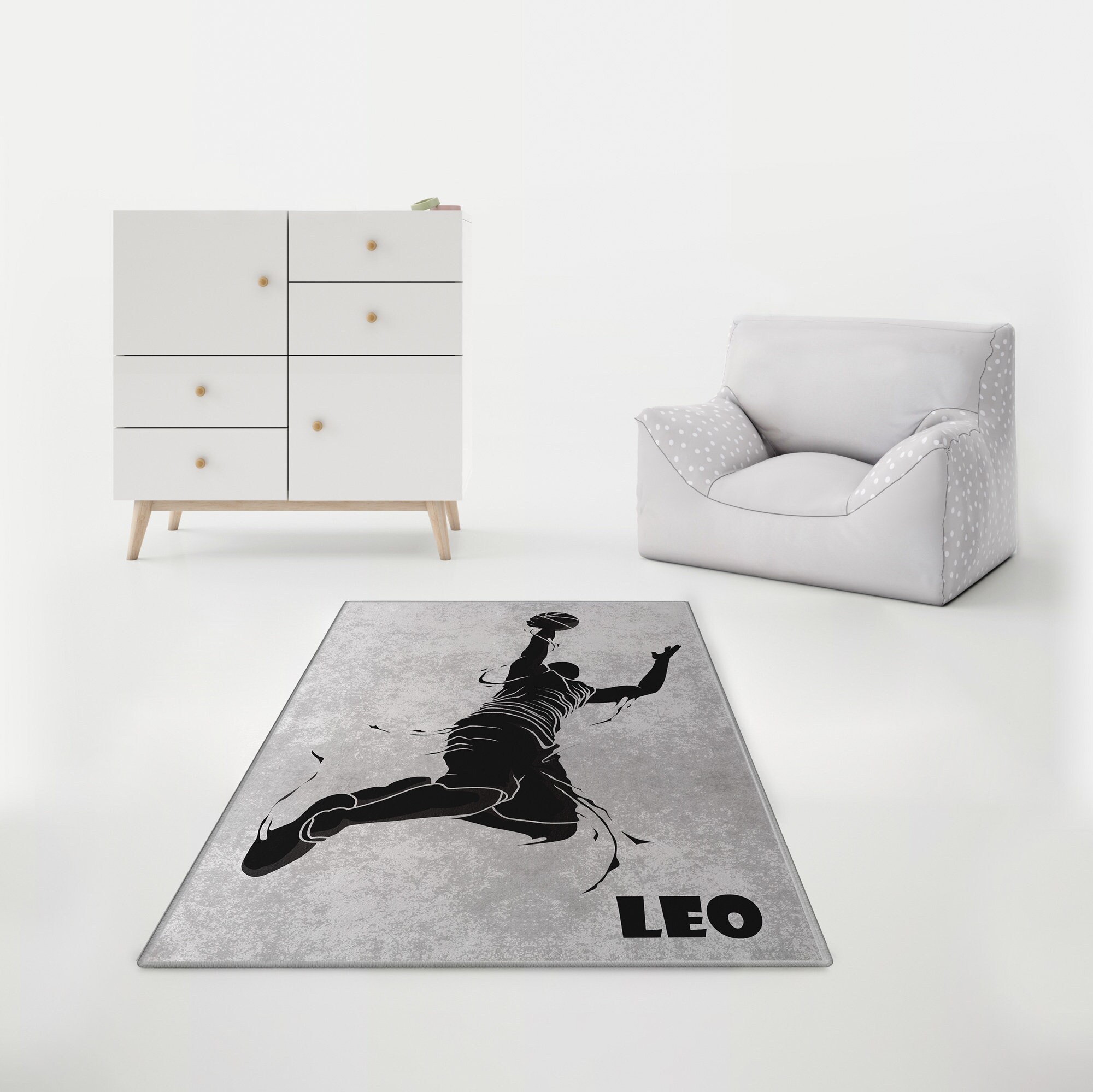 Personalized Kid Rug Nursery Rug Basketball Boy Gift Bedroom - Etsy