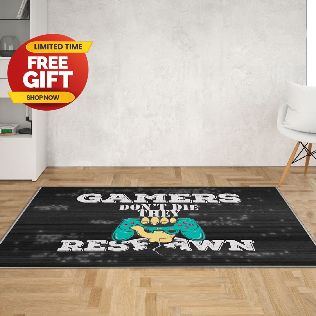 Gamers Dont Die They Respawn Personalized Gamer Rug Bedroom Nursery Kid ...