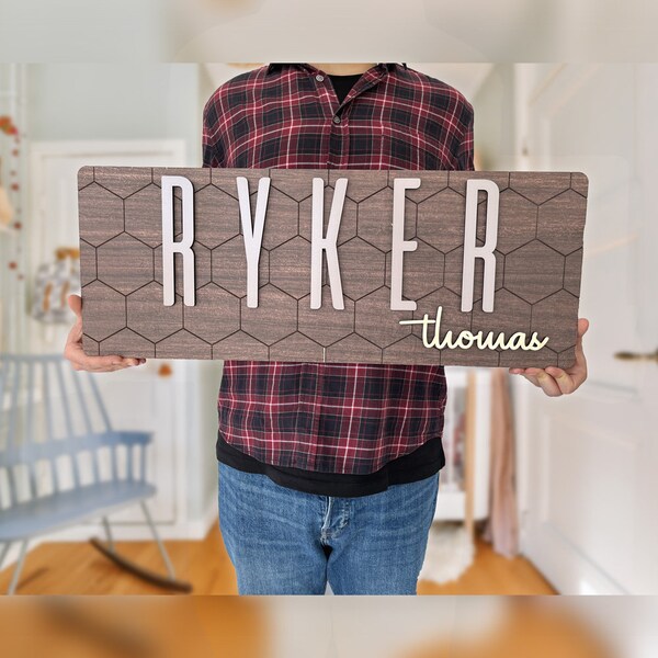 Raised Letters Name Plate - Etsy