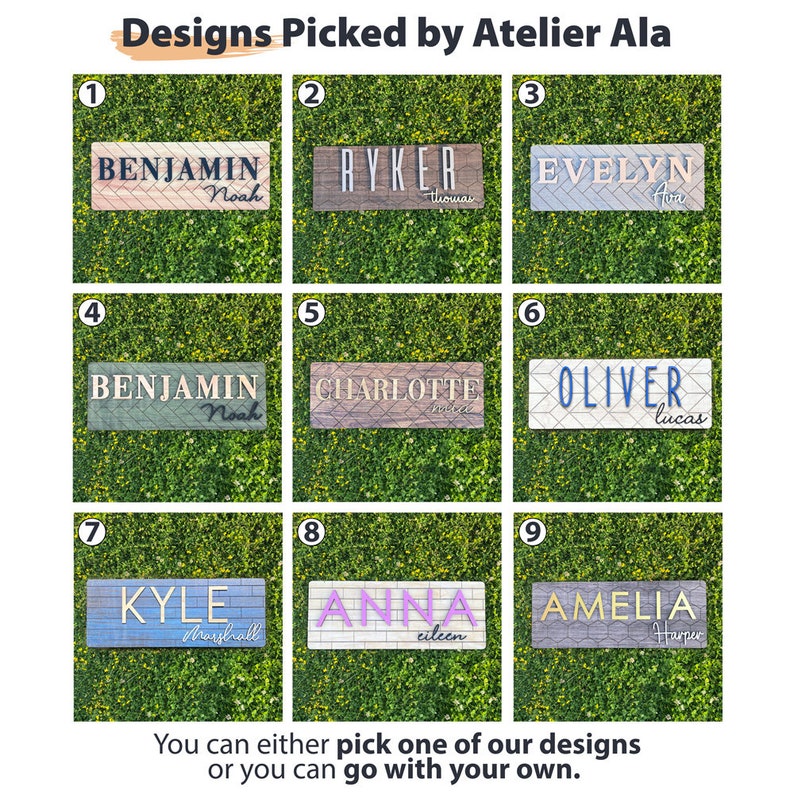 Wooden Name Sign 3D Raised Letters Engraving & Color Styles - Etsy