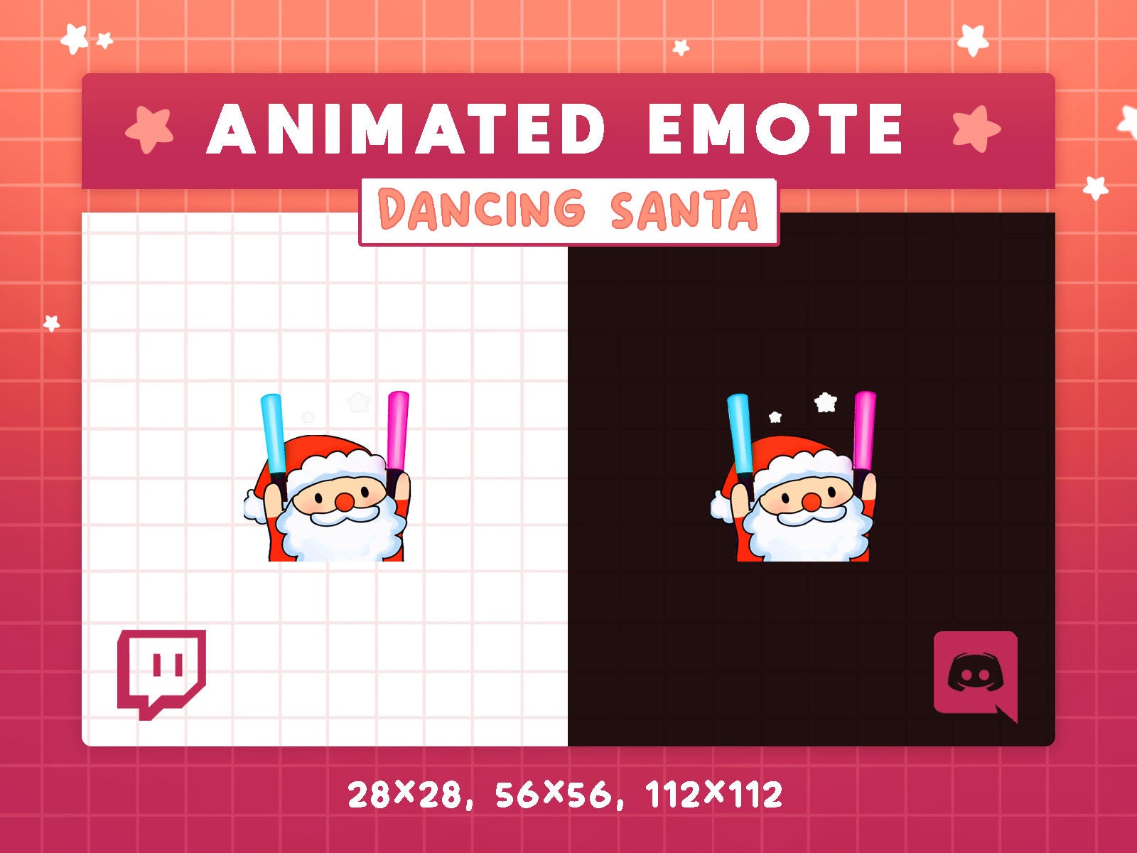 Animated Christmas Emote, Dancing Santa, Twitch Emote Headbang, Santa ...