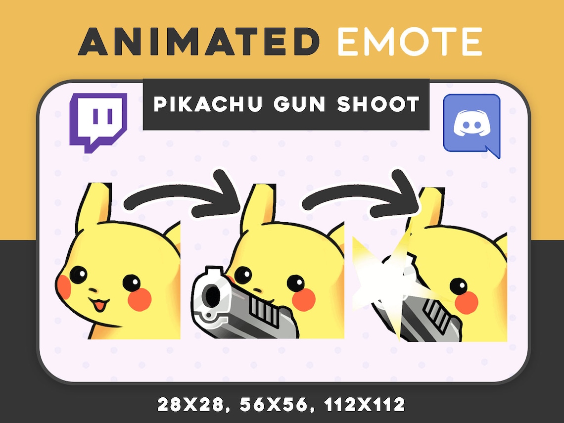 ANIMATED PIKACHU GUN Emote / Angry Pikachu Pokemon / Funny - Etsy