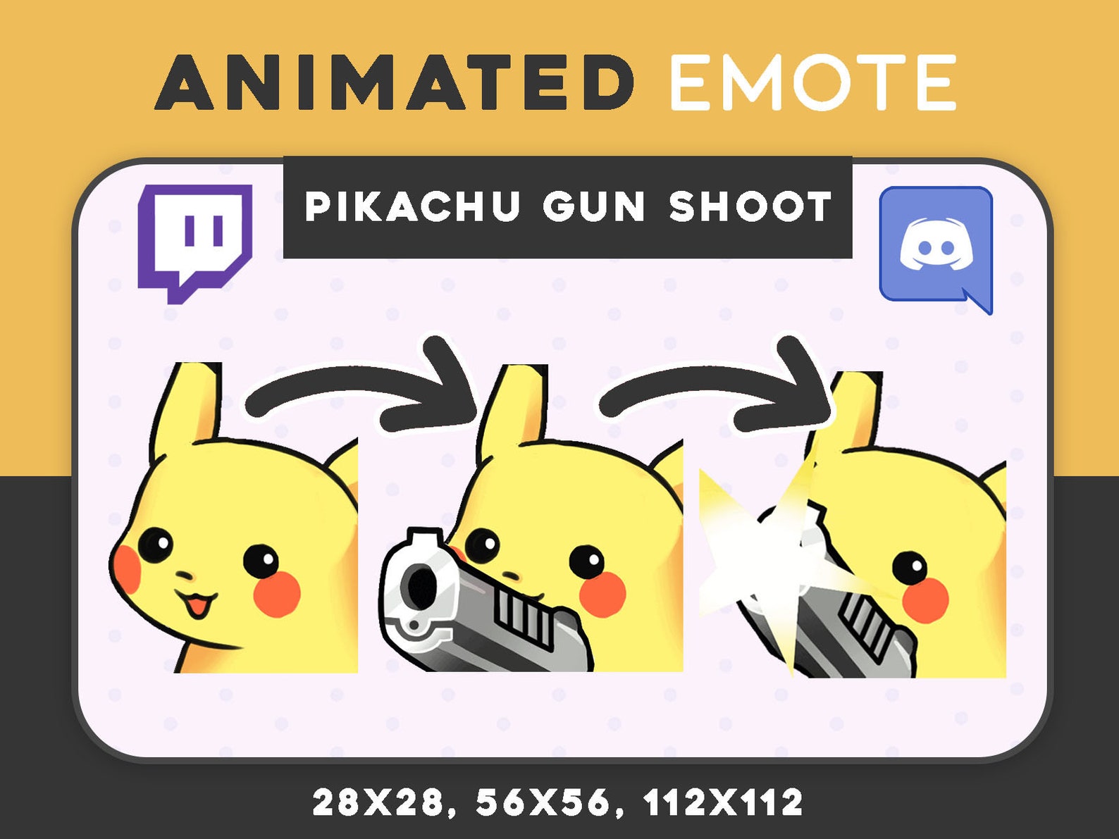 ANIMATED PIKACHU GUN Emote / Angry Pikachu Pokemon / Funny - Etsy