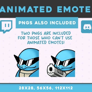 ANIMATED SQUIRTLE GUN Emote / Angry Cute Chibi / Funny Twitch, Discord ...