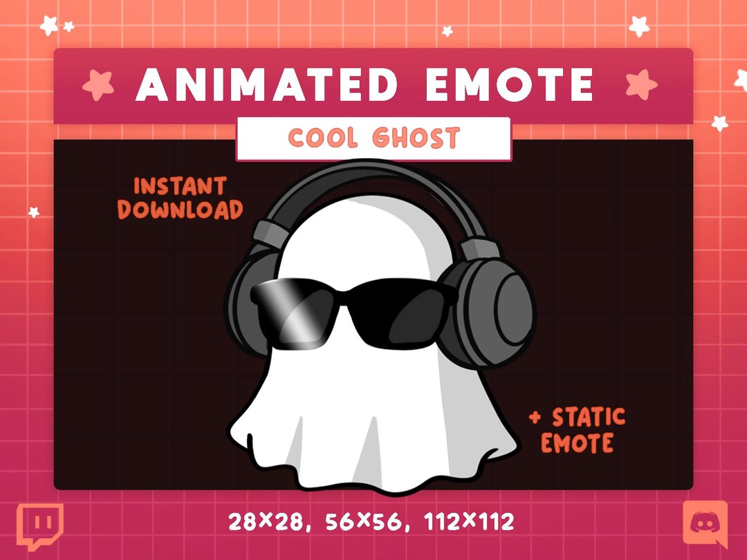 Cool Ghost Animated Emote: Discord & Twitch Emotes or Streaming - Funny ...