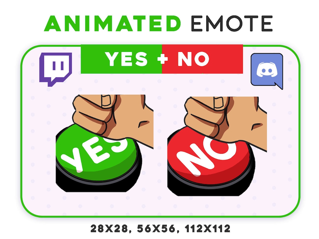YES + NO ANIMATIED Emote | Smashing Button Emoji | Funny Emotes for ...