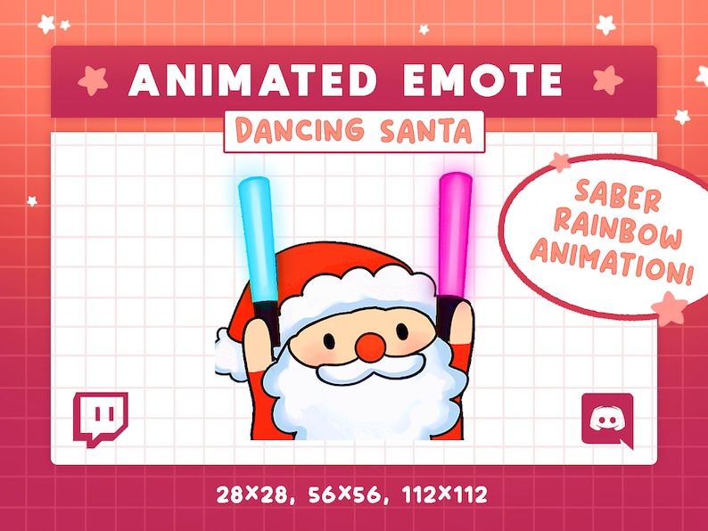 Animated Christmas Emote, Dancing Santa, Twitch Emote Headbang, Santa ...