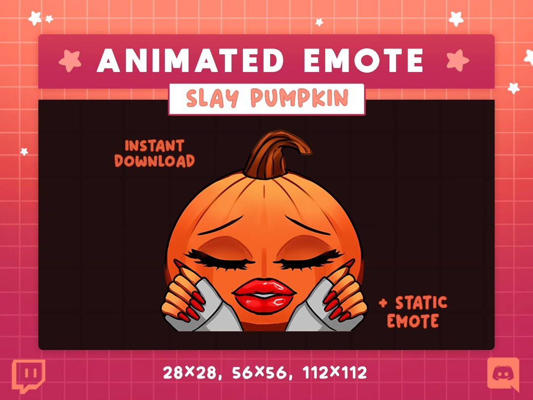 Pumpkin Slay Emote, Cute Halloween Emotes: Twitch & Discord Emotes for ...