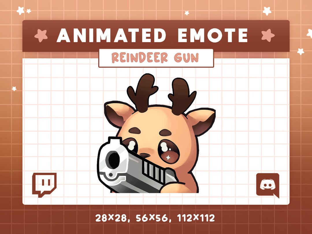 Animated Reindeer Gun Emote, Christmas Emote, Twitch Emotes, Winter ...