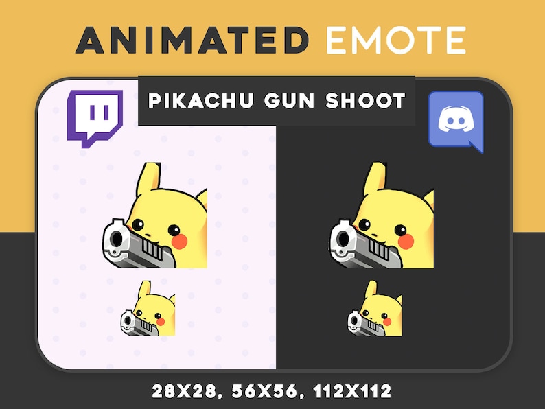 ANIMATED PIKACHU GUN Emote / Angry Pikachu / Funny Twitch or Discord ...