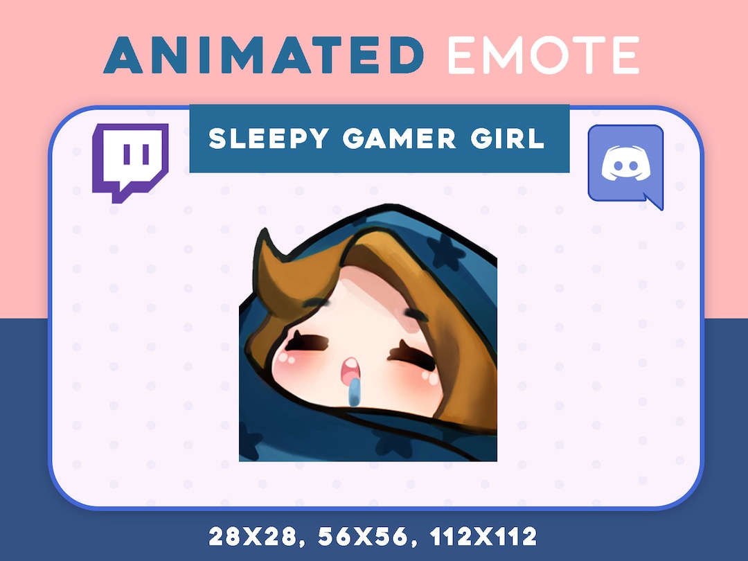 Animated Emote SLEEPY GAMER GIRL in Blanket With Drool | Twitch Emote ...