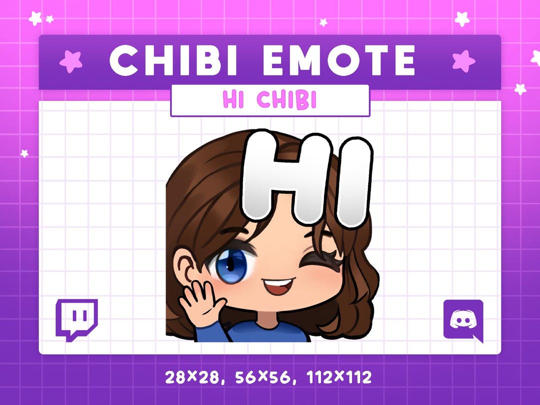 Hi Emote, Chibi Girl Emote, Gamer Girl Emote, Hello, Welcome, Streaming ...