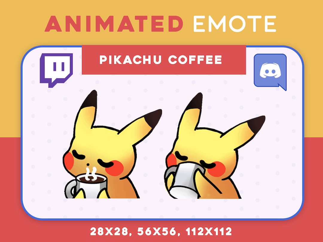 Animated PIKACHU COFFEE EMOTE | Drinking Tea | Cute Chibi Pika ...