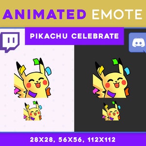 ANIMATED DANCING PIKACHU Emote | Celebrate Party Confetti | Streaming ...