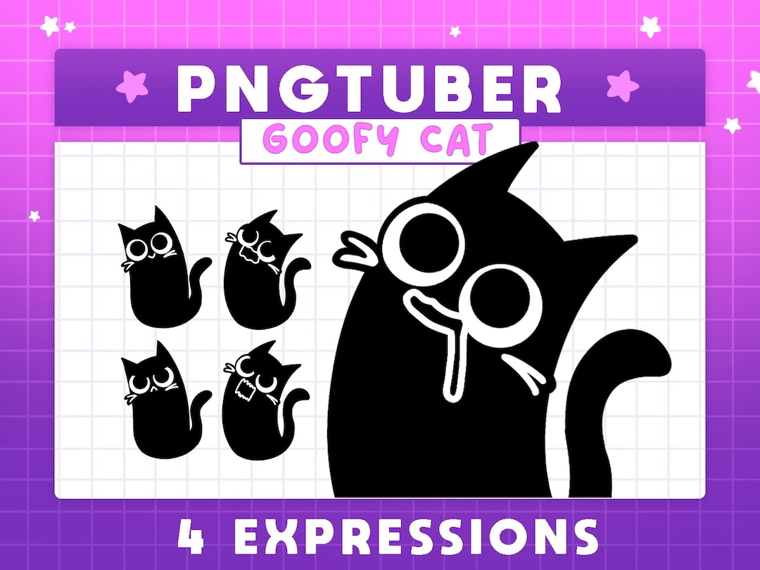 Pngtuber Funny Cat, Cute Cat Vtuber for OBS Streamlabs, Ready to Use ...