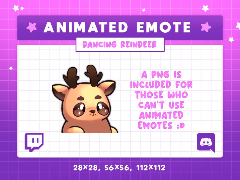 Animated Dancing Reindeer Emote, Rainbow Party Christmas Emote, Twitch ...