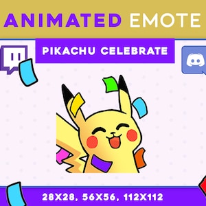ANIMATED DANCING PIKACHU Emote | Celebrate Party Confetti | Streaming ...