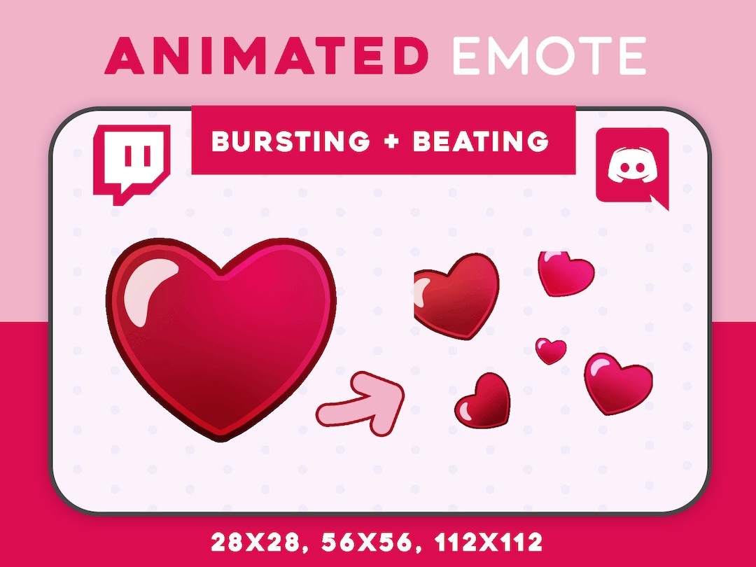 Bursting Beating Heart Emote | Animated Emote Twitch, Discord Emote for ...