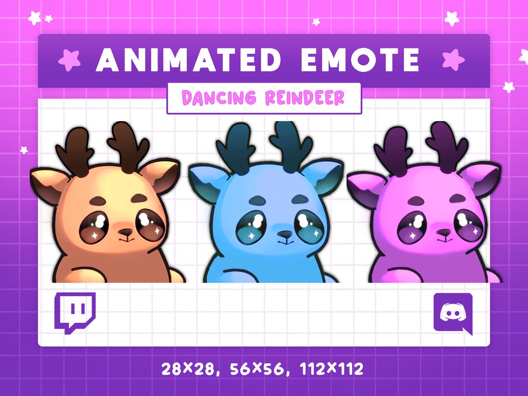 Animated Dancing Reindeer Emote, Rainbow Party Christmas Emote, Twitch ...